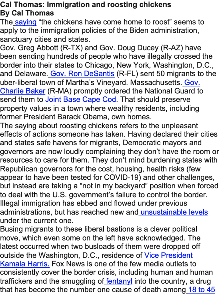 Columns – Cal Thomas